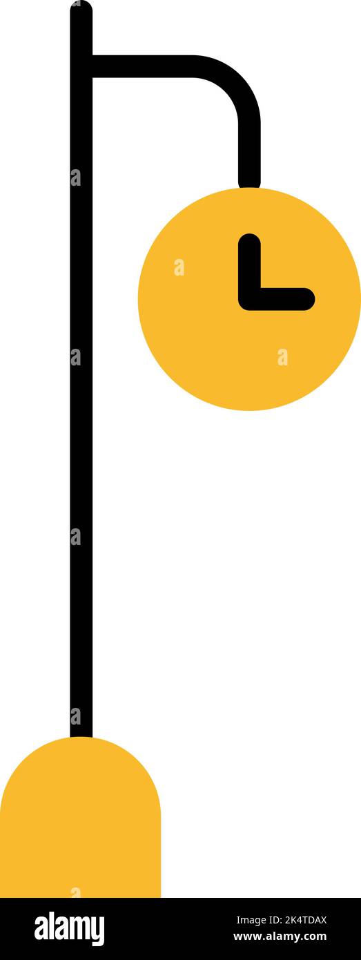 Railway clock, illustration, vector on a white background Stock Vector ...