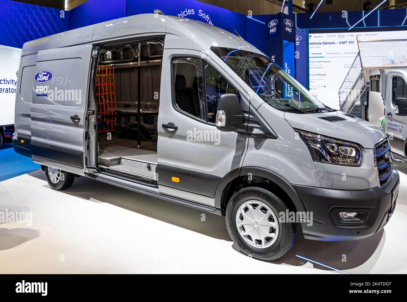 Ford E-Transit electric powered business van presented at the Hannover ...