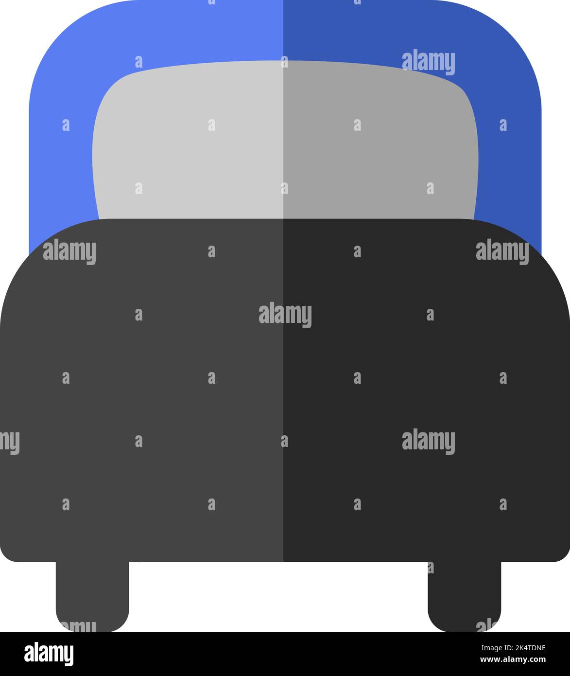 Blue bed, illustration, vector on a white background Stock Vector Image ...