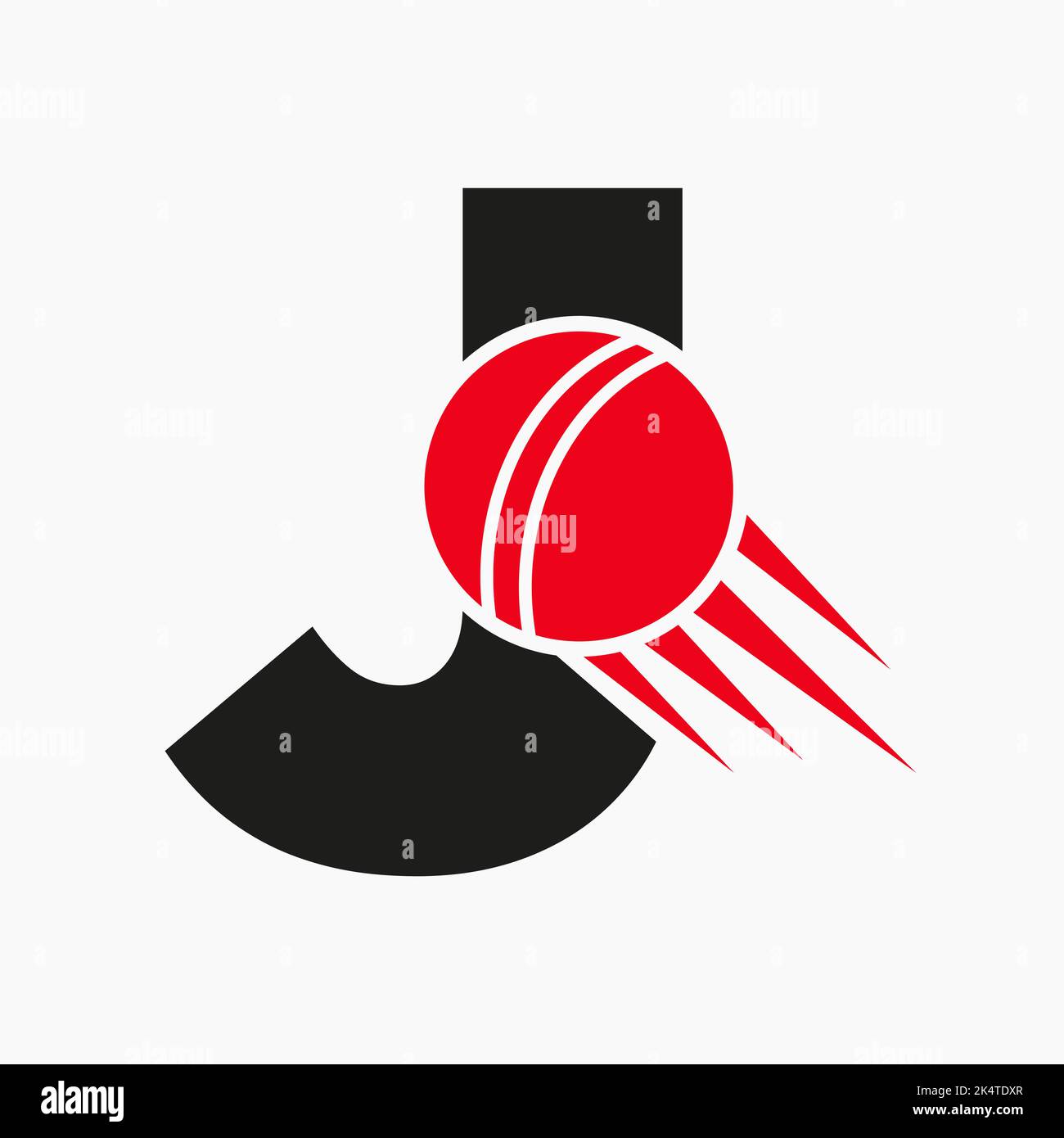 Letter J Cricket Logo Concept With Moving Cricket Ball Icon. Cricket ...