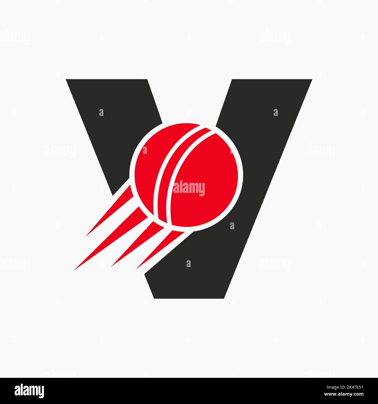Letter V Cricket Logo Concept With Moving Cricket Ball Icon. Cricket ...