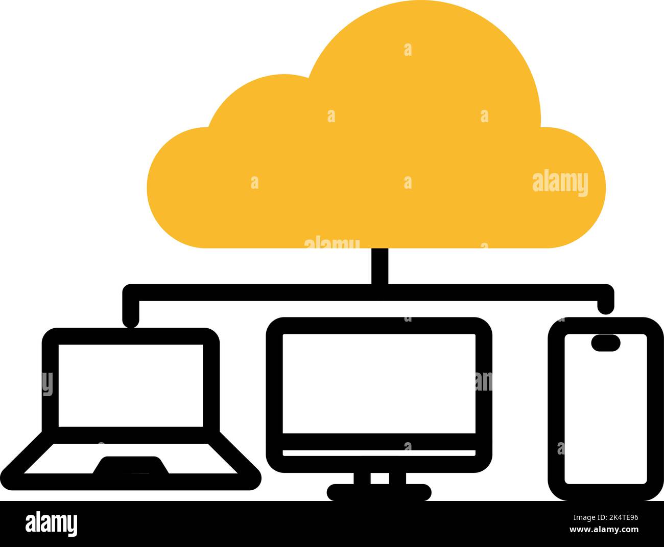 PC connection, illustration, vector on a white background Stock Vector ...