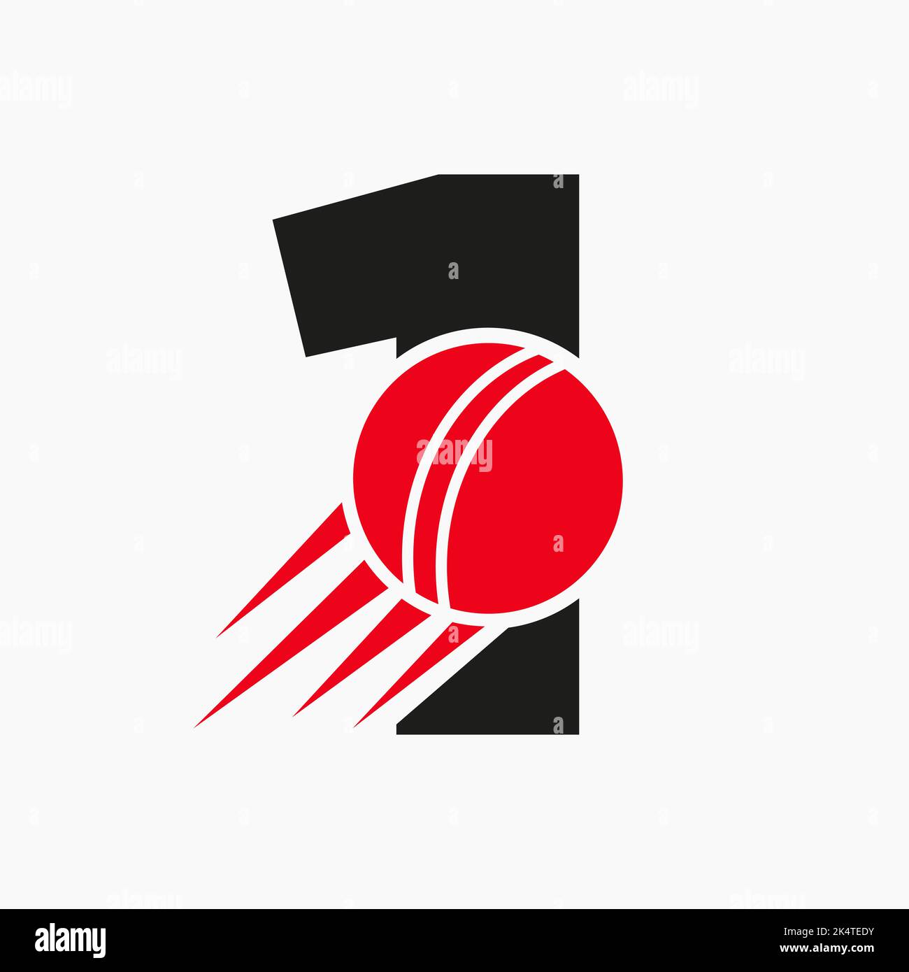 Letter 1 Cricket Logo Concept With Moving Cricket Ball Icon. Cricket ...