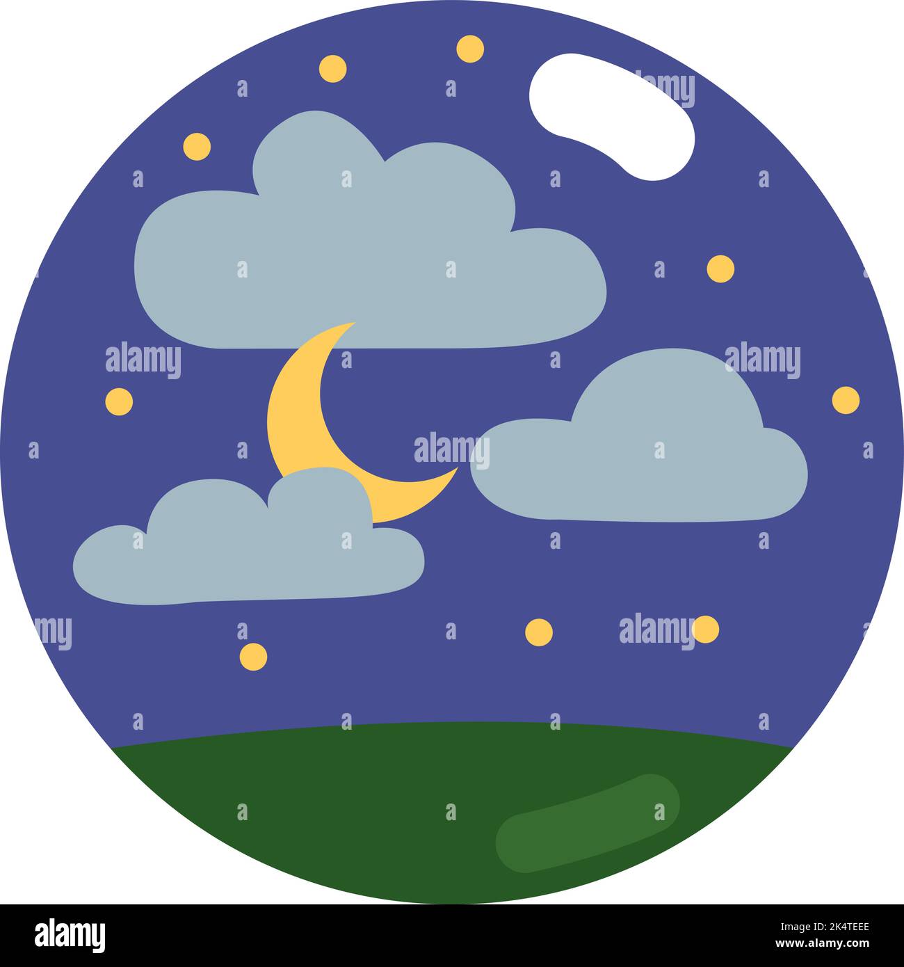 Night landscape, illustration, vector on a white background Stock ...