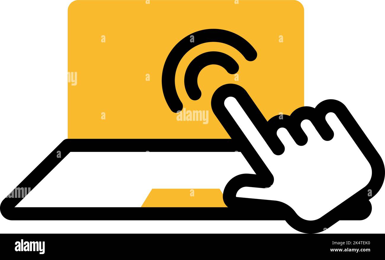 Pc touchscreen, illustration, vector on a white background Stock Vector ...