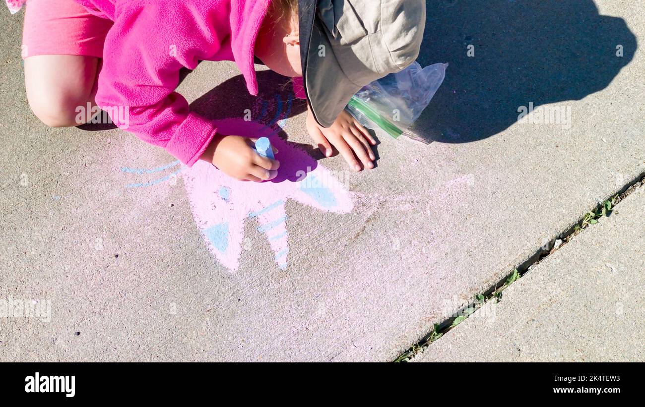 Kids chalk art Stock Photo - Alamy