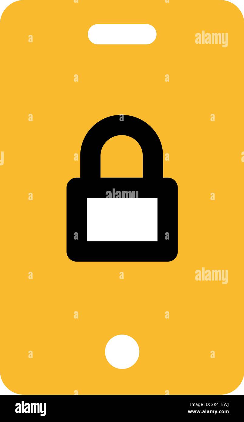 Screen lock icon, illustration, vector on a white background Stock ...