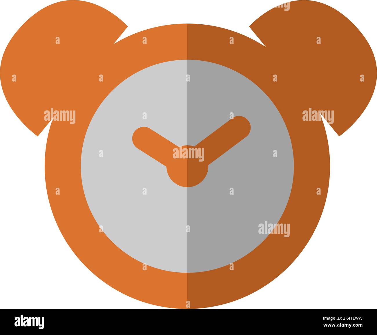 Orange Alarm clock, illustration, vector on a white background Stock ...