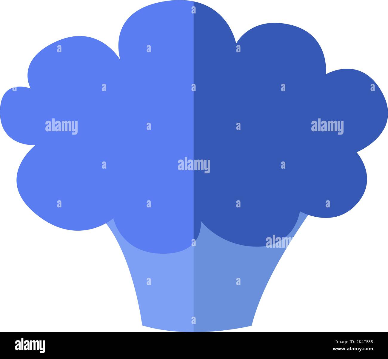 Blue broccoli, illustration, vector on a white background Stock Vector ...