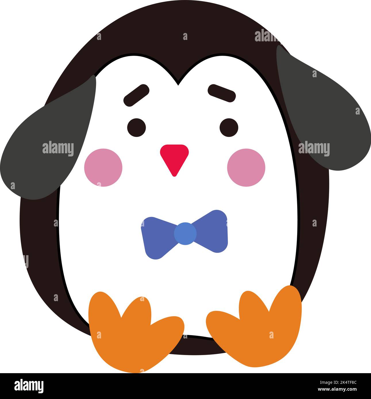 Resentful penguin, illustration, vector on a white background Stock ...