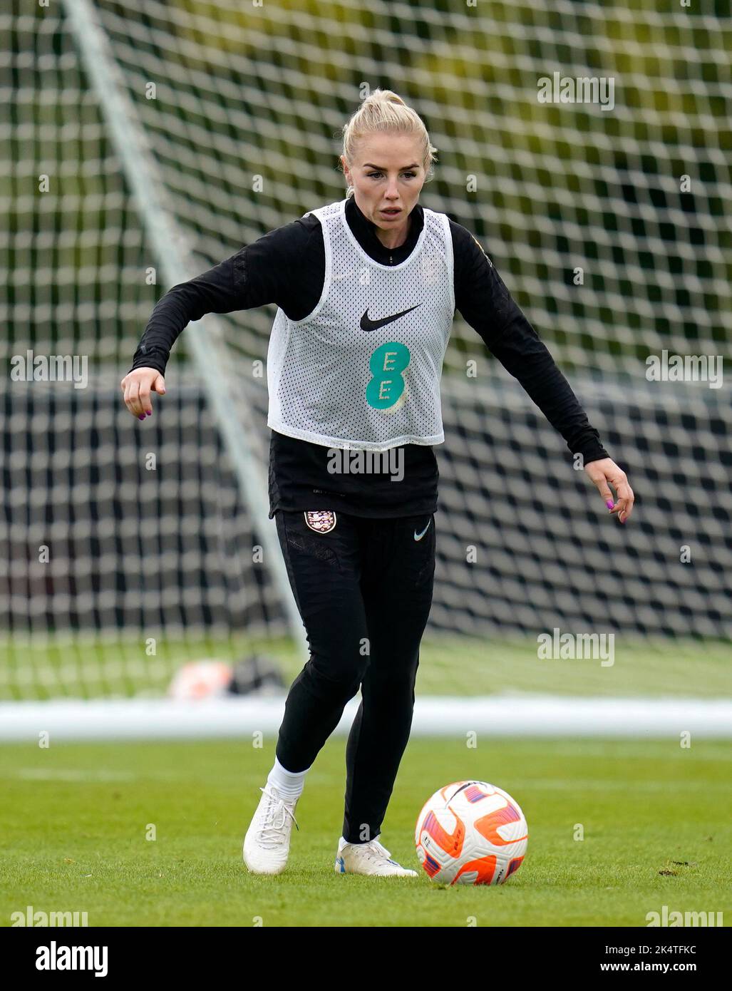 England's Alex Greenwood during a training session at The Lensbury ...