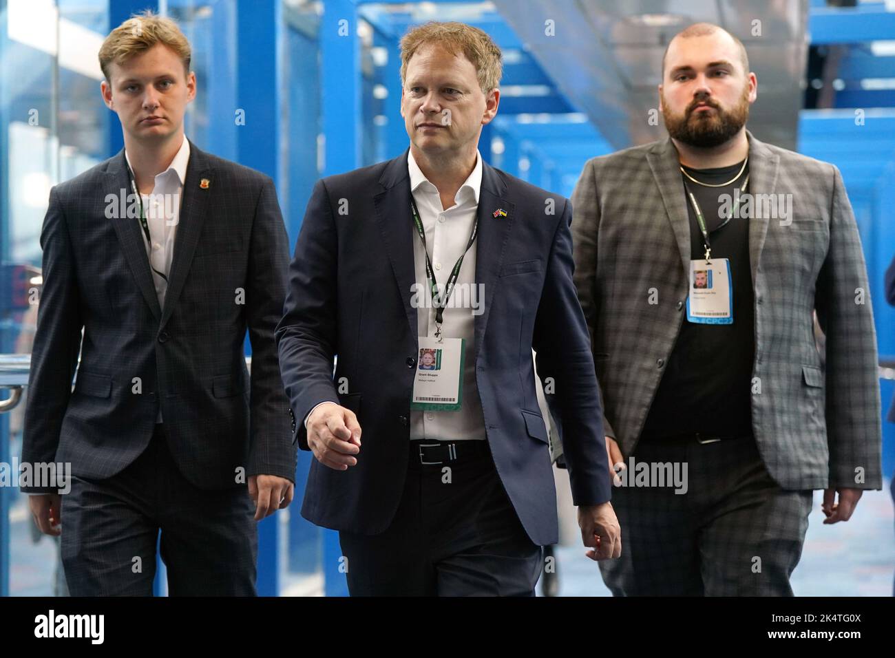 Grant Shapps (centre) during day three of the Conservative Party annual ...