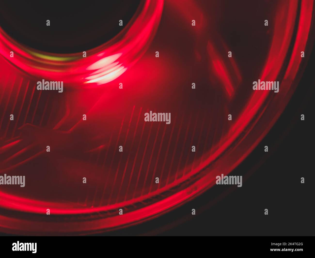 Red light of computer fan close up. cooler in action with leds ...