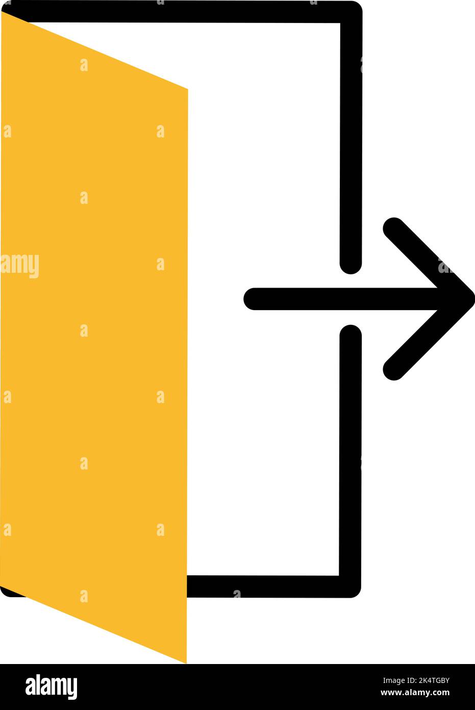 Shopping mall exit door, illustration, vector on a white background ...