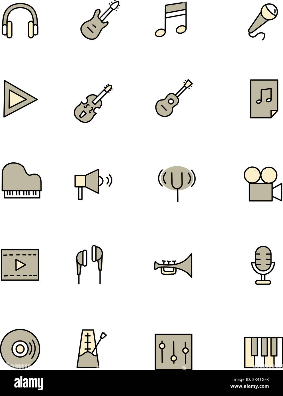 Musical instruments, illustration, vector on a white background Stock ...