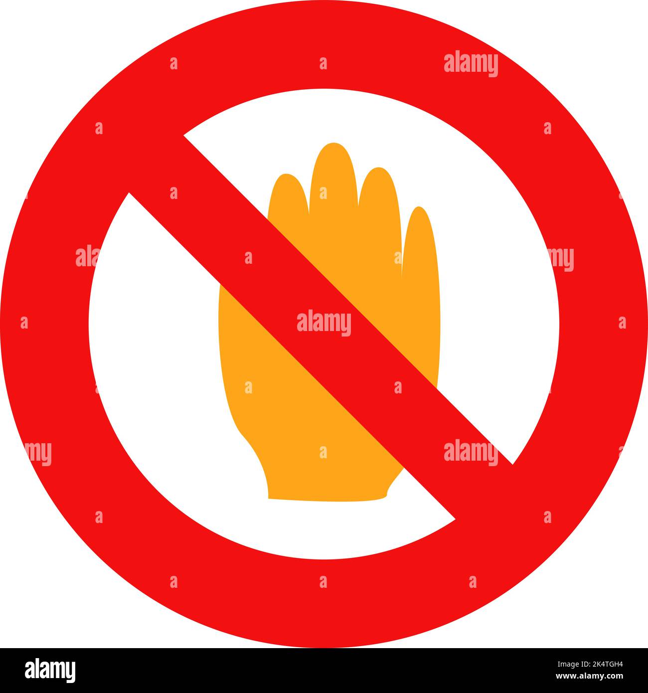 No touching allowed, illustration, vector on a white background Stock ...