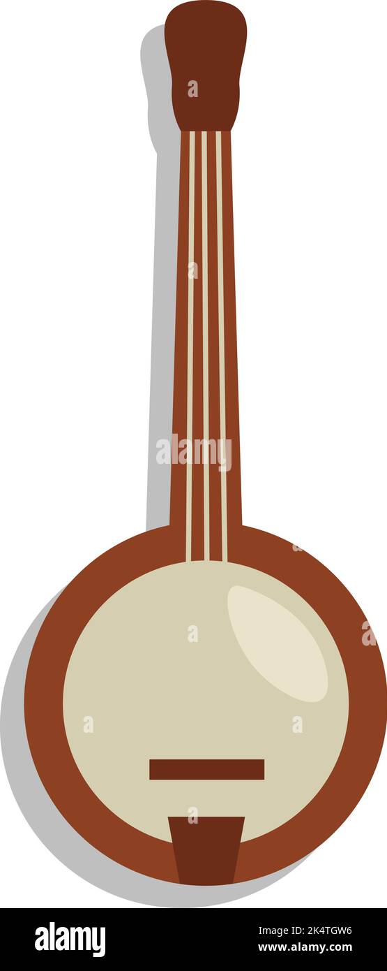 African banjo, illustration, vector, on a white background Stock Vector ...