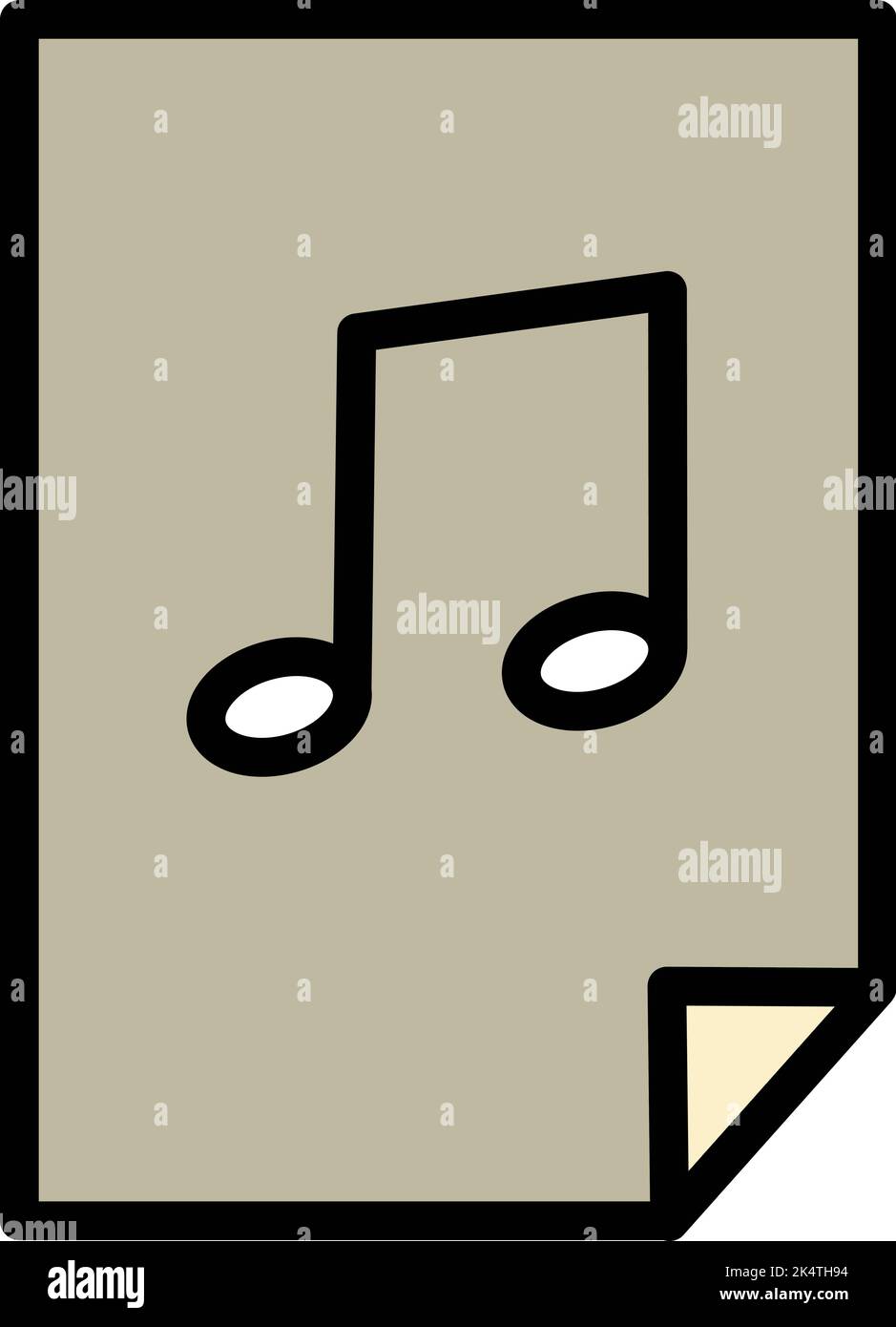 Music sheet, illustration, vector on a white background Stock Vector ...