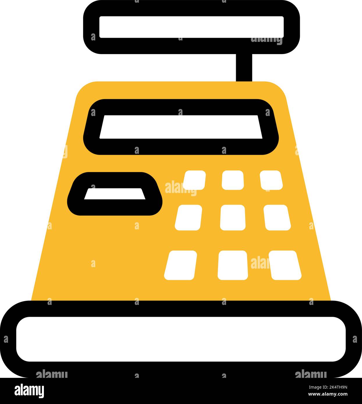 Shopping mall cash register, illustration, vector on a white background ...