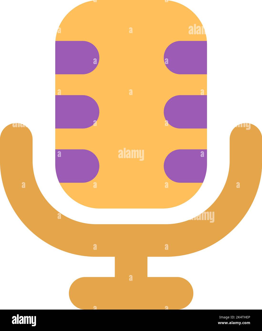 Podcast microphone, illustration, vector on a white background Stock ...