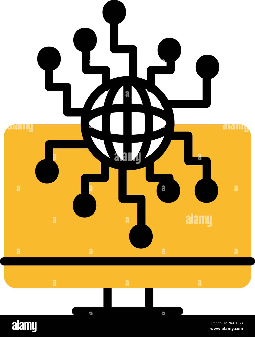 Pc network, illustration, vector on a white background Stock Vector ...