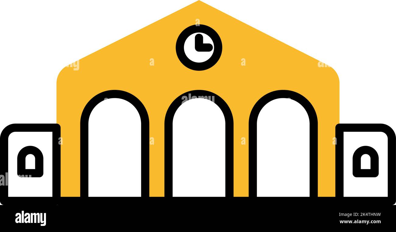 Railway station, illustration, vector on a white background Stock ...