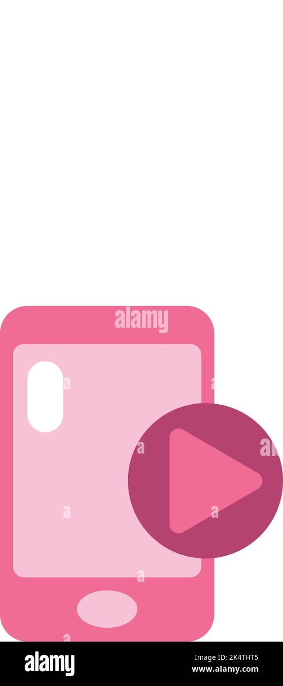 Phone play button, illustration, vector on a white background Stock ...