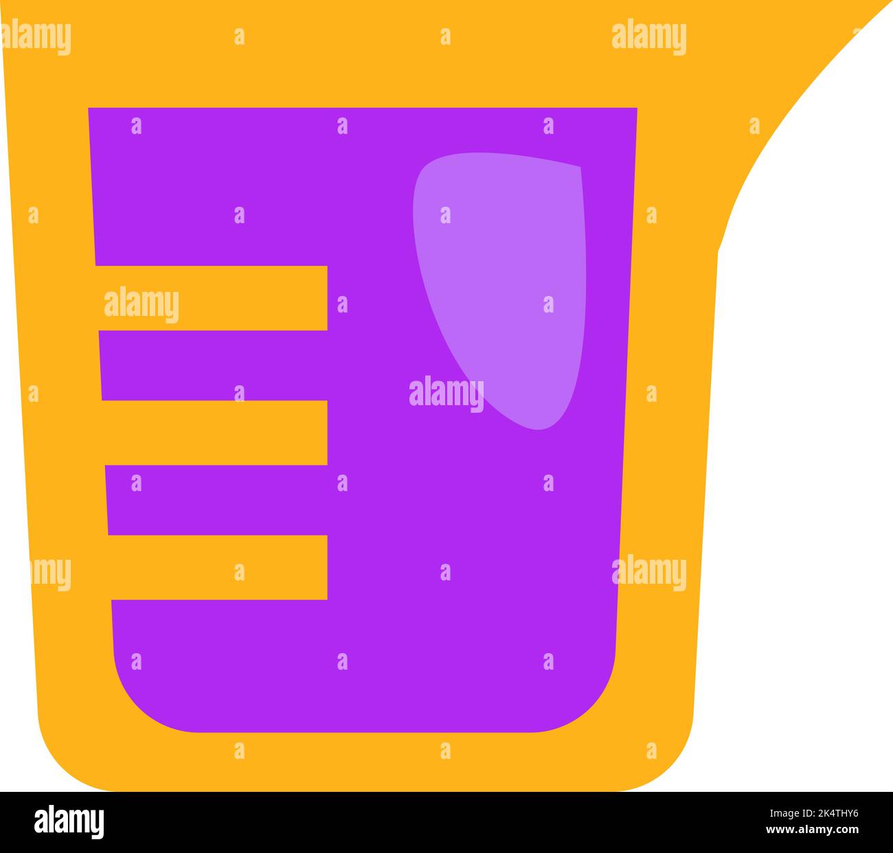 Science beaker, illustration, vector on a white background Stock Vector ...