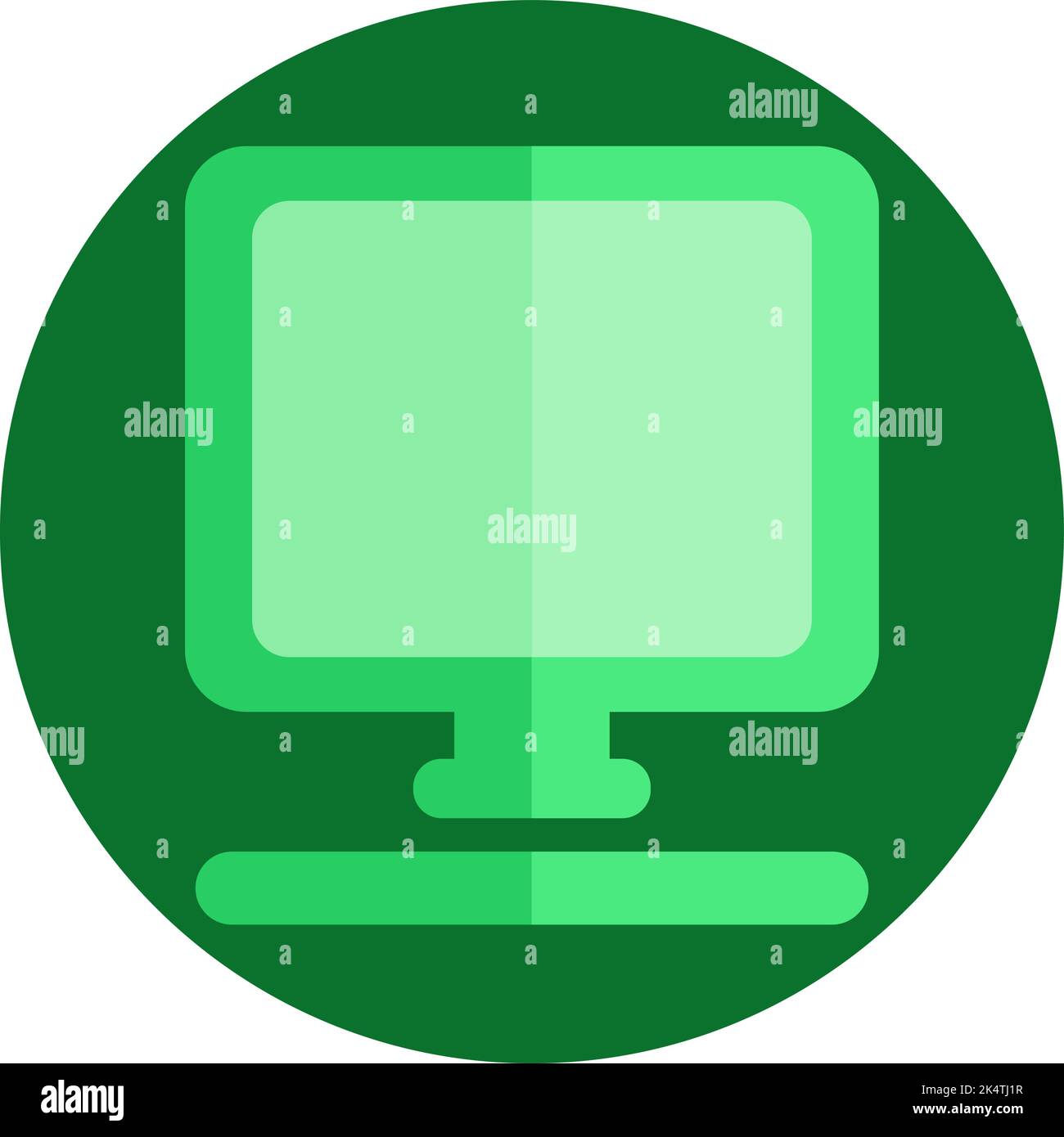 Green monitor, illustration, vector on a white background Stock Vector ...