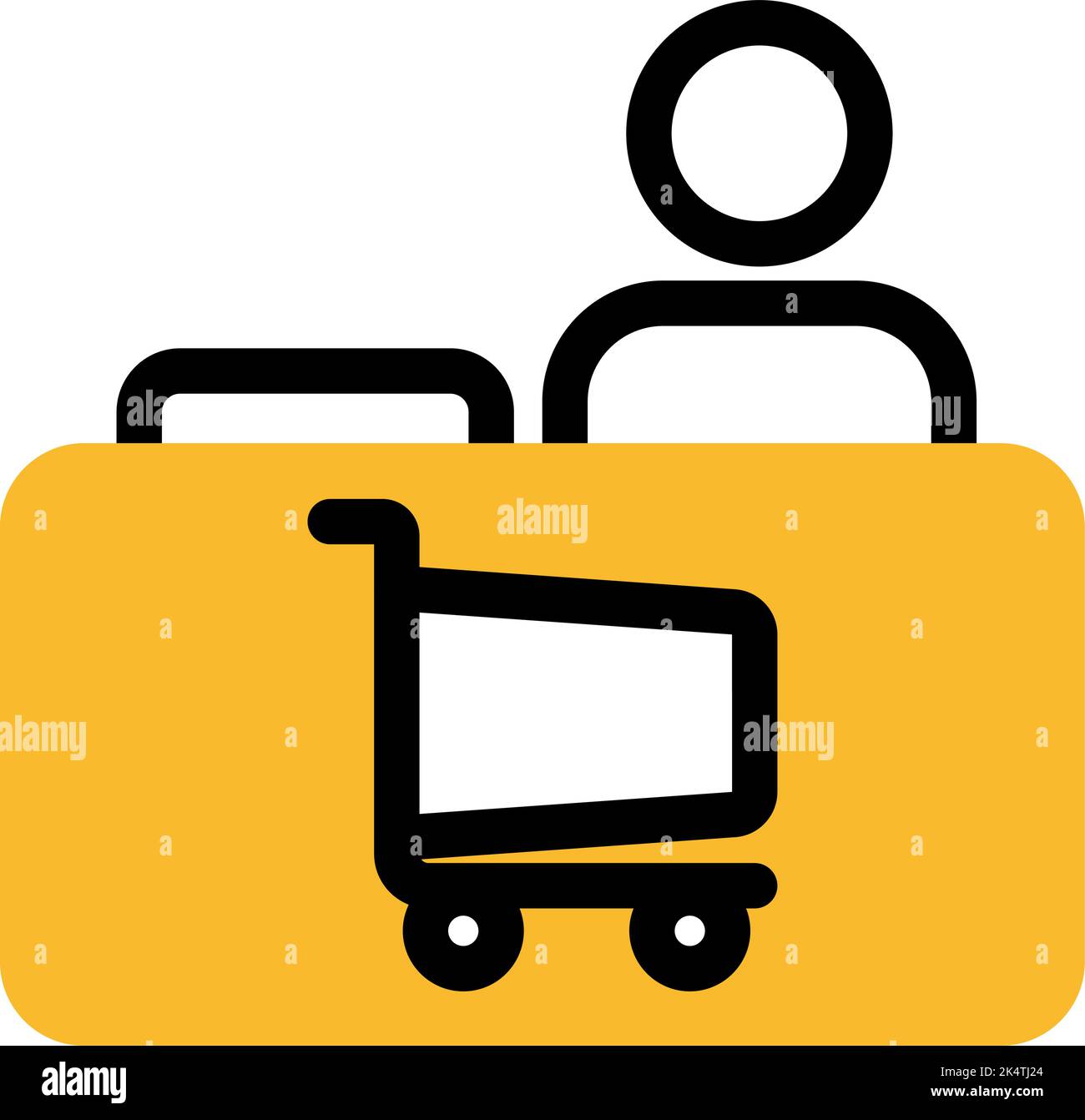 Shopping mall cashier, illustration, vector on a white background Stock ...