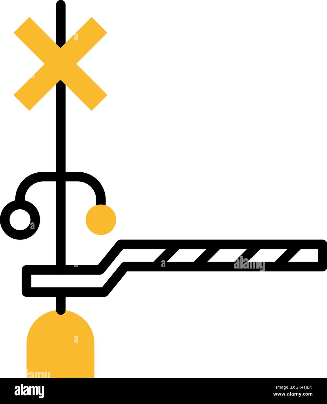 Railway barrier, illustration, vector on a white background Stock ...