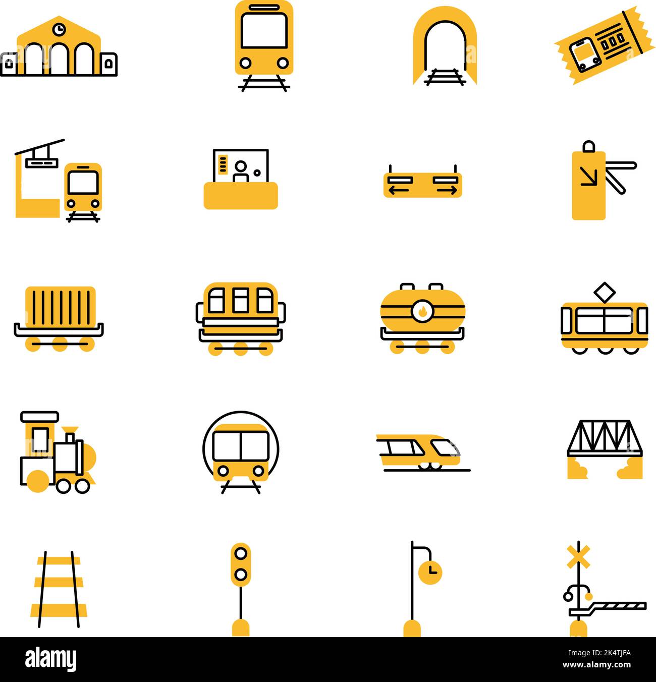 Railroad white icons on Cut Out Stock Images & Pictures - Alamy