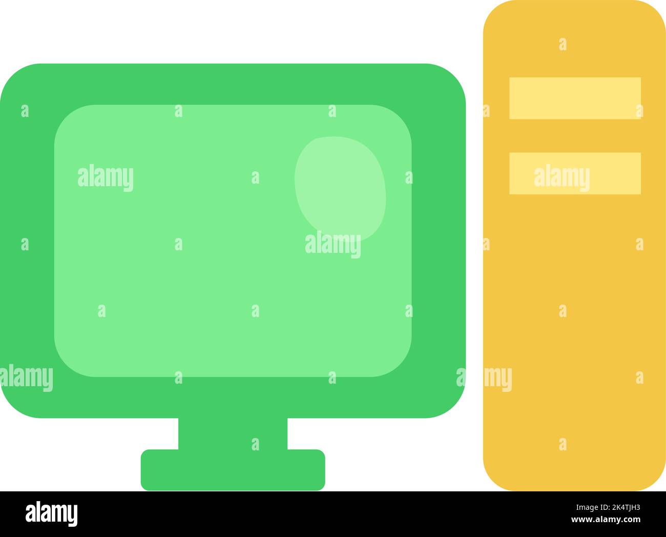 Workplace computer station, illustration, vector on a white background ...