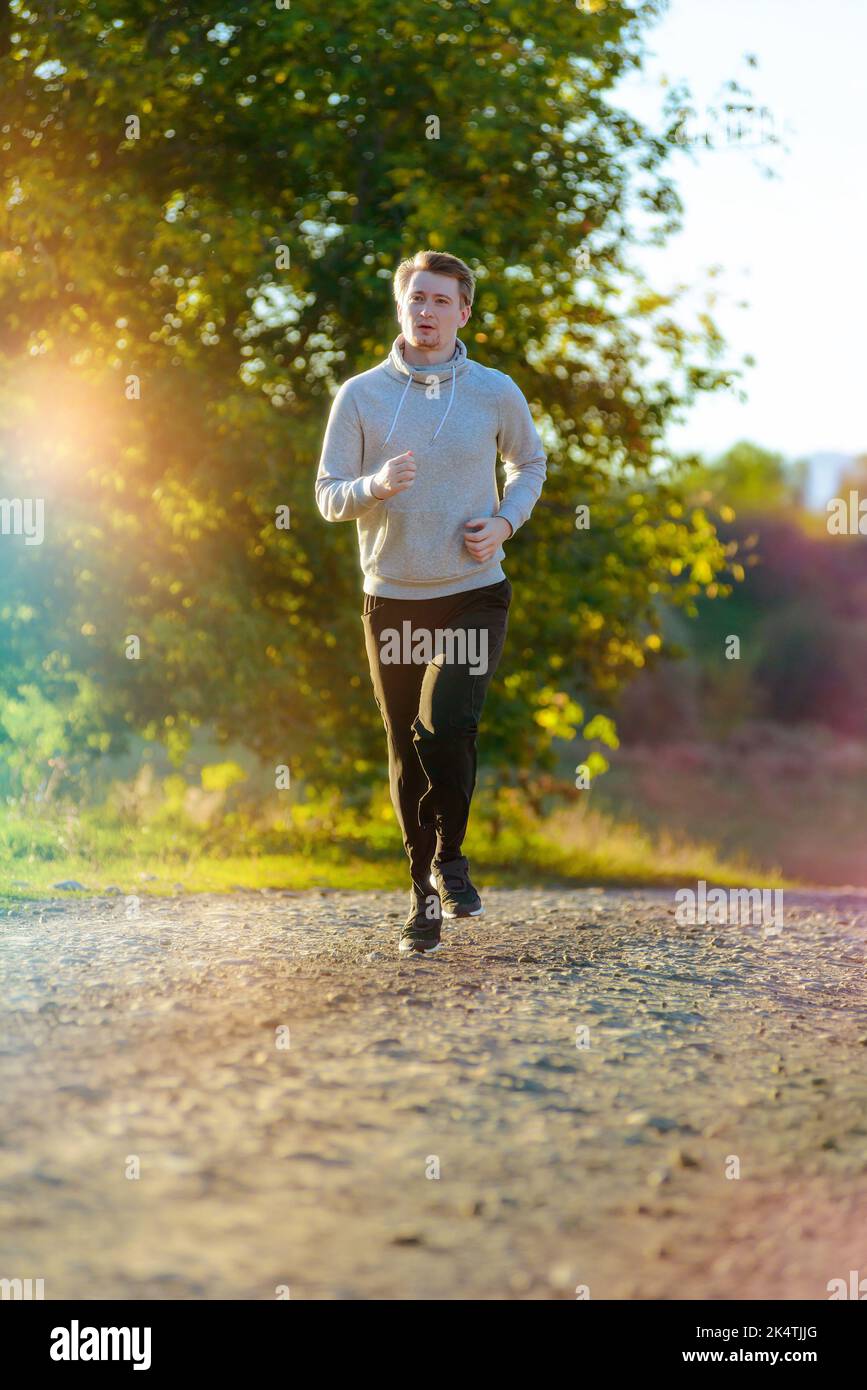 Male model exercising in rural hi-res stock photography and images - Alamy