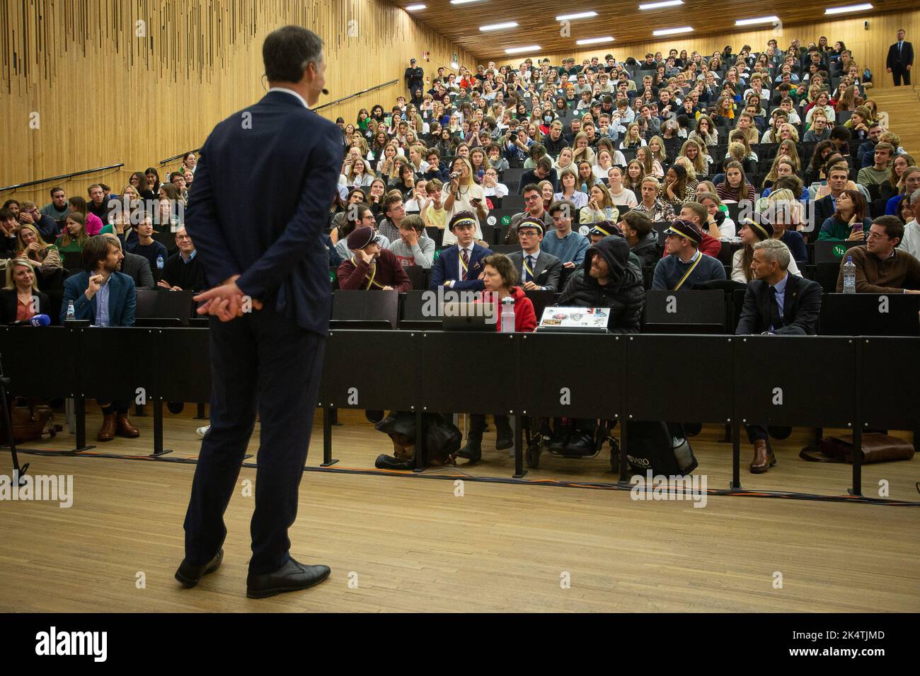 Prime Minister Alexander De Croo pictured during the opening lecture of ...