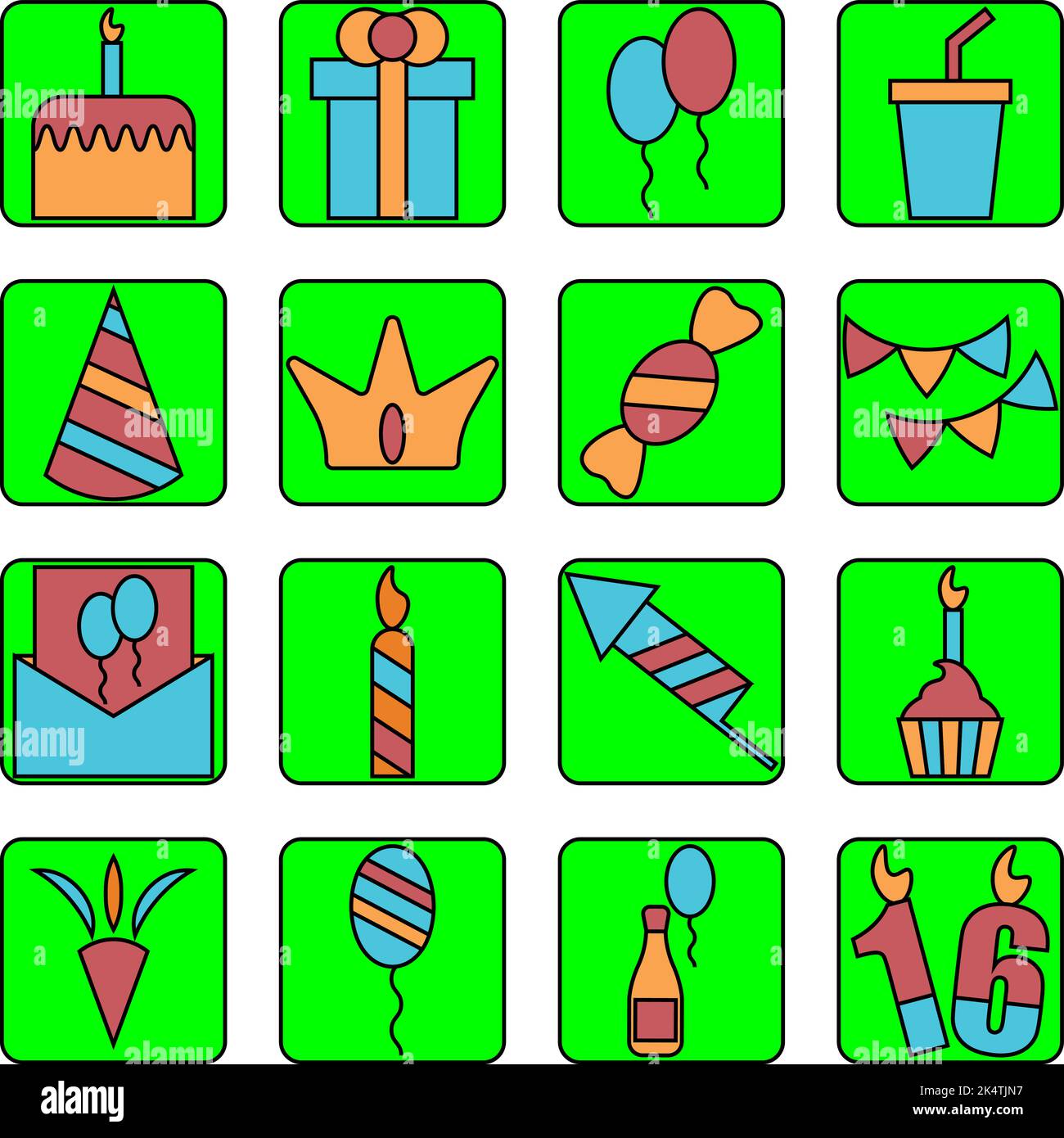 Birthday party, illustration, vector, on a white background Stock ...