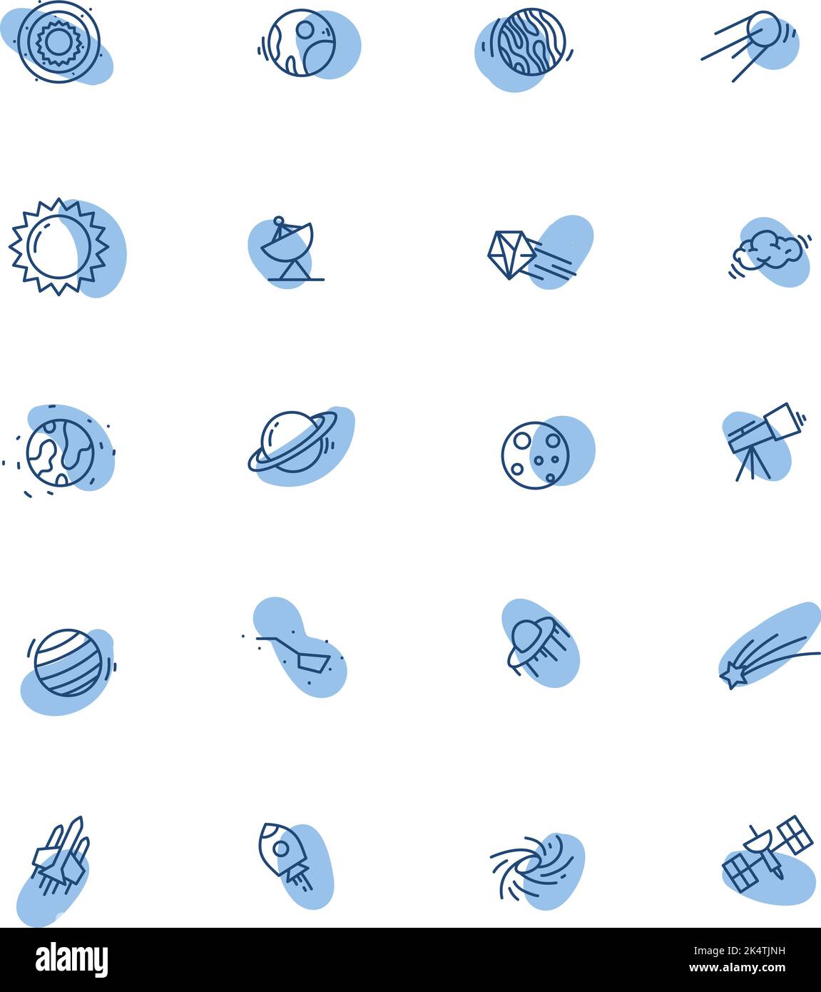 Galaxy icon set pack, illustration, vector, on a white background Stock ...