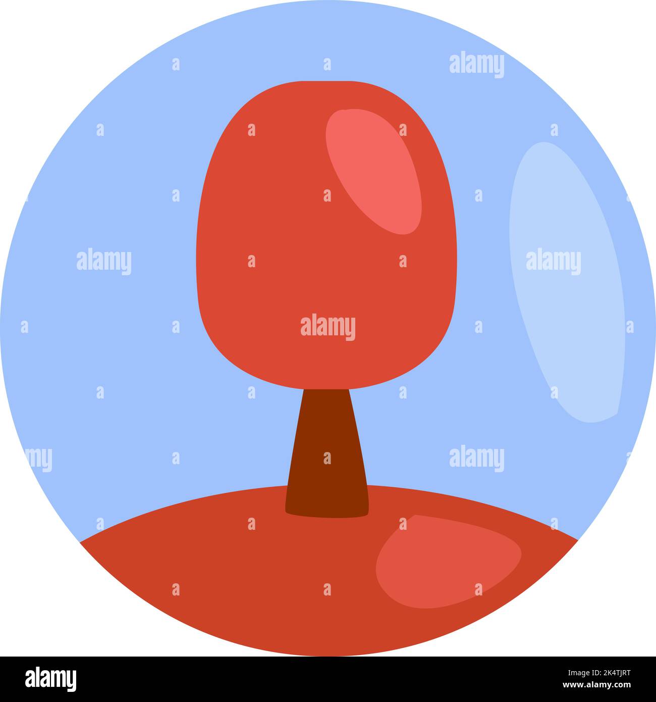 Red tree, illustration, vector on a white background Stock Vector Image ...