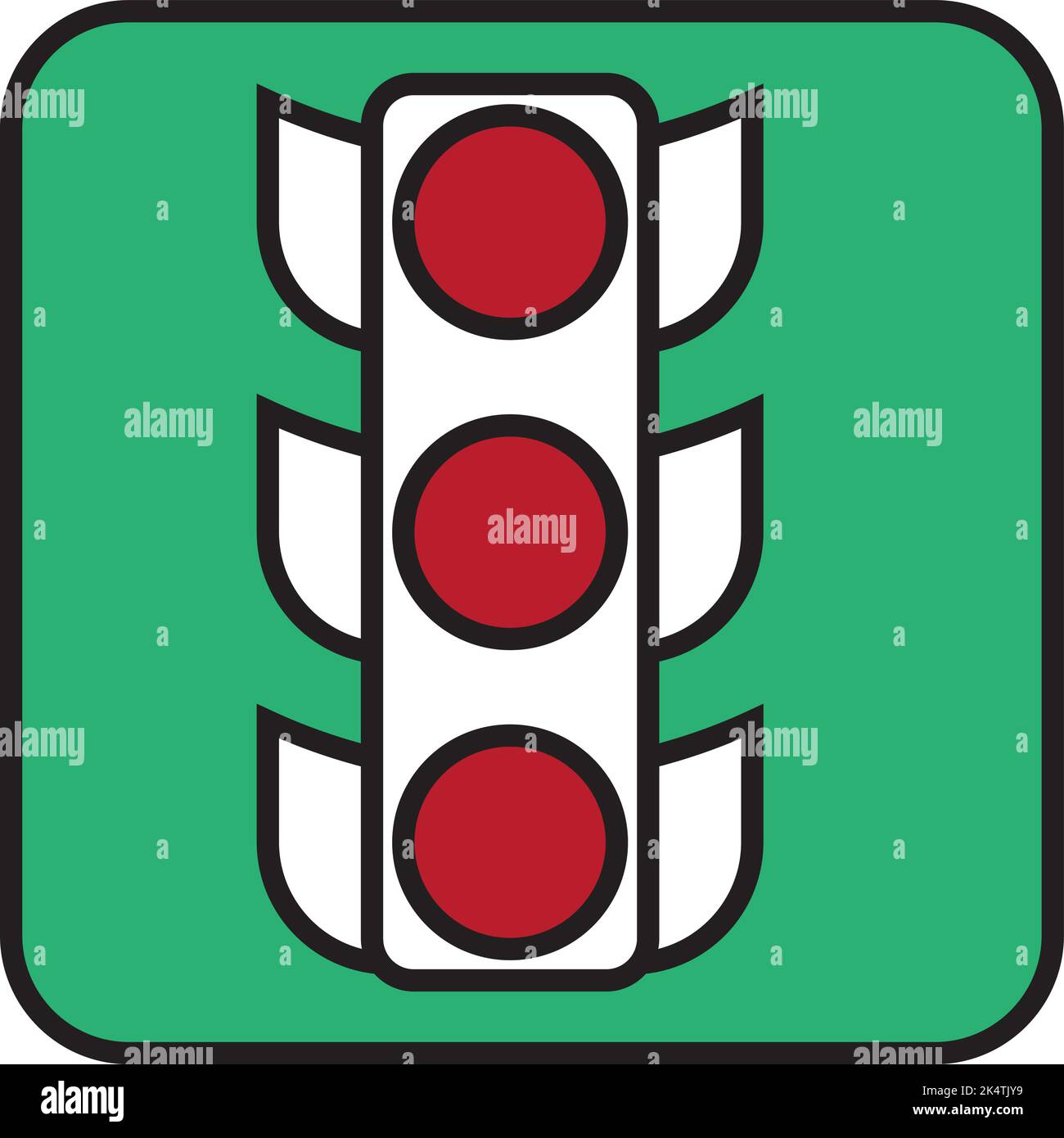 Red traffic light, illustration, vector on a white background Stock ...