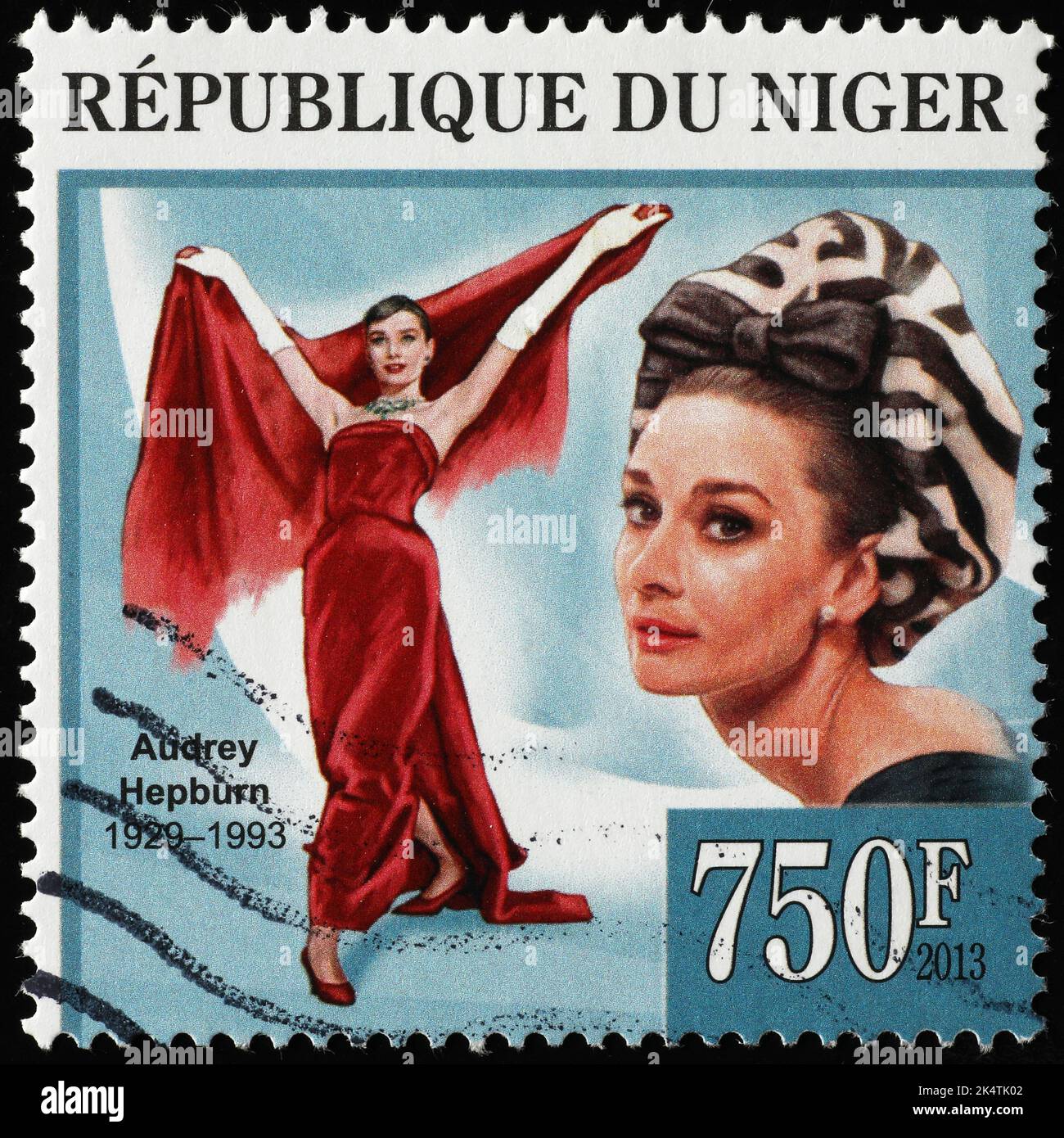 Audrey Hepburn portraits on postage stamp Stock Photo - Alamy