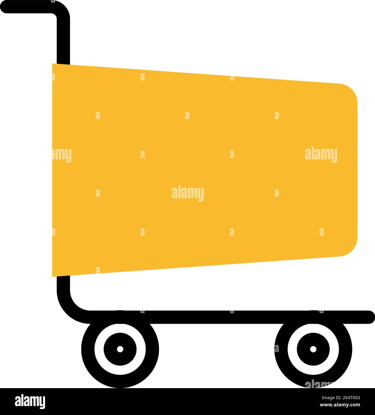 Supermarket trolley, illustration, vector on a white background Stock ...