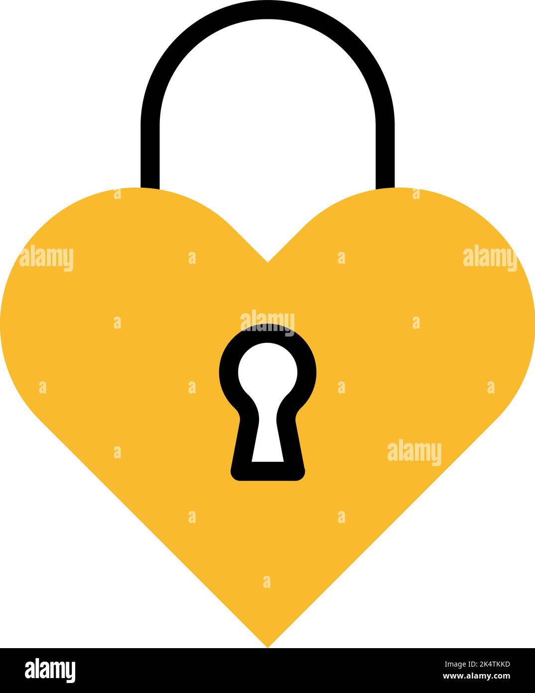 Valentines day heart lock, illustration, vector on a white background ...