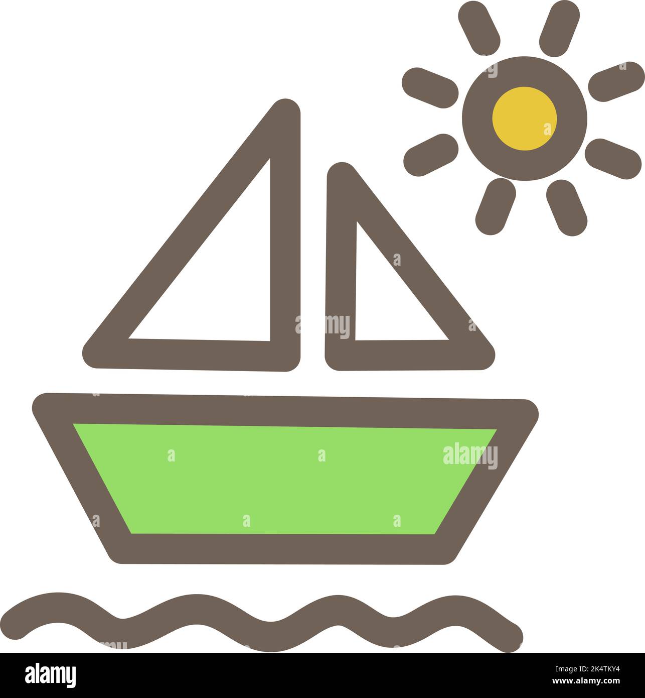 Summer boat, illustration, vector on a white background Stock Vector ...