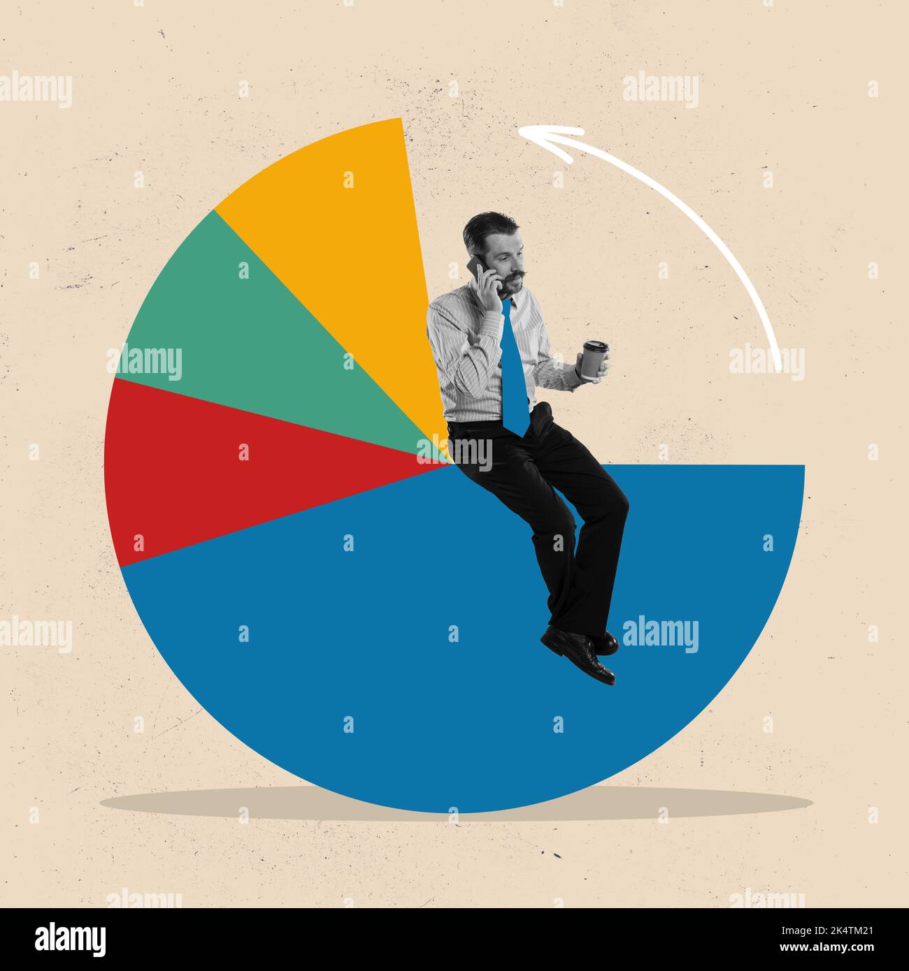 Concept of business marketing. Contemporary art collage about cost ...