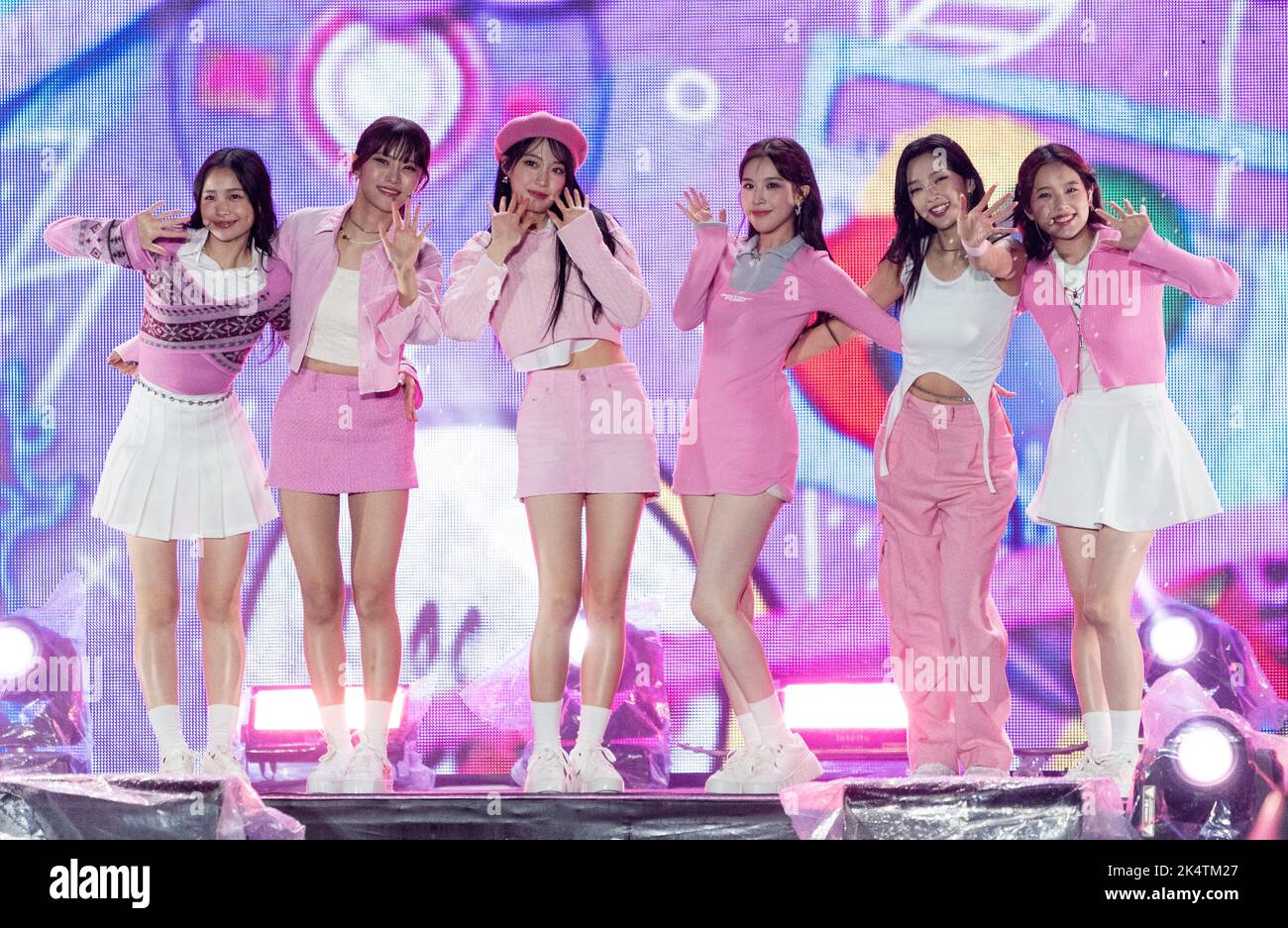 2 October 2022 - Seoul, South Korea : South Korean K-Pop girl group Weekly, performs on the ...