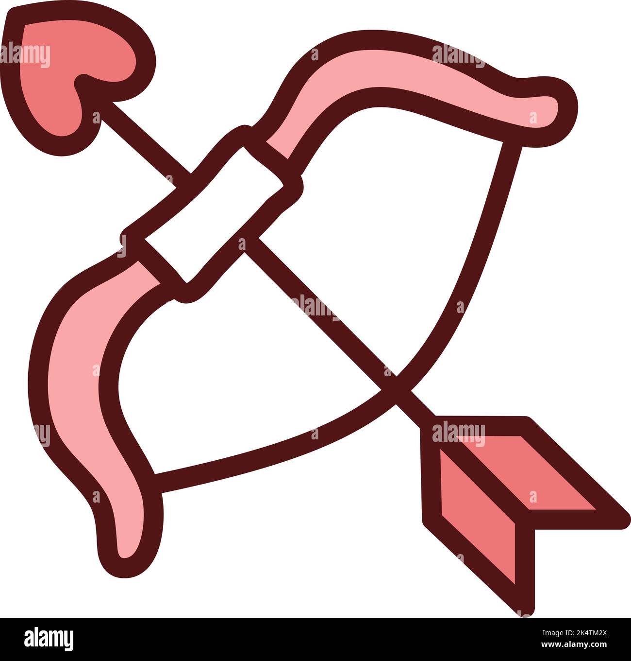 Valentines day bow and arrow, illustration, vector on a white ...