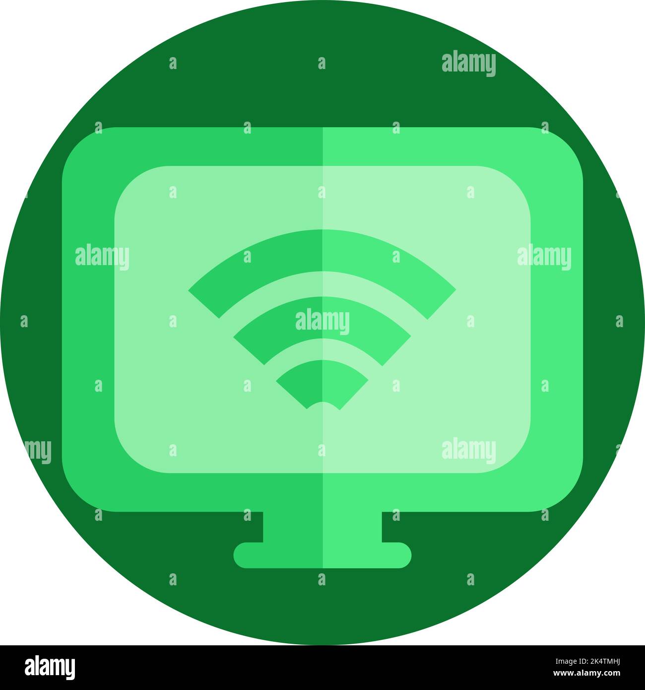 Wifi signal on monitor, illustration, vector on a white background ...