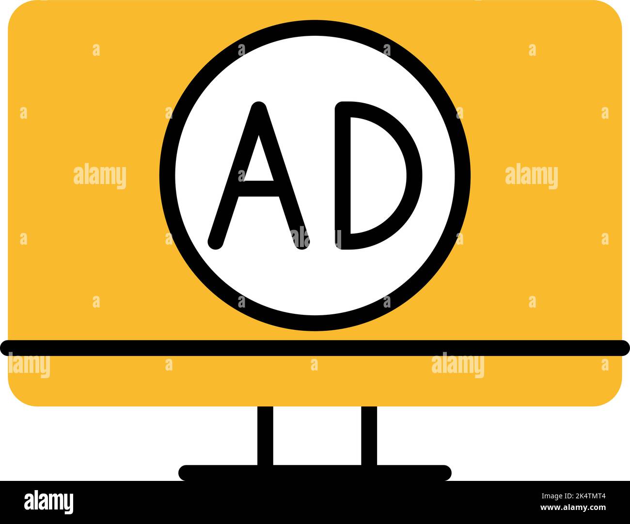 Computer ads, illustration, vector on a white background Stock Vector ...