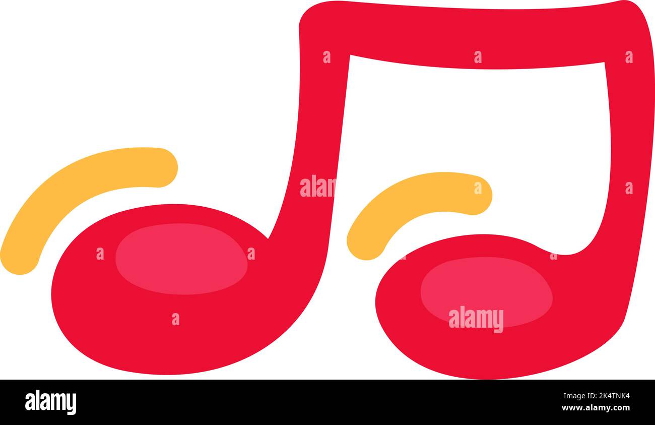 Valentines day music note, illustration, vector on a white background ...