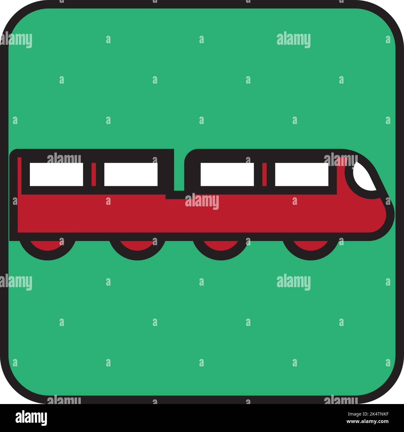 Red train, illustration, vector on a white background Stock Vector ...